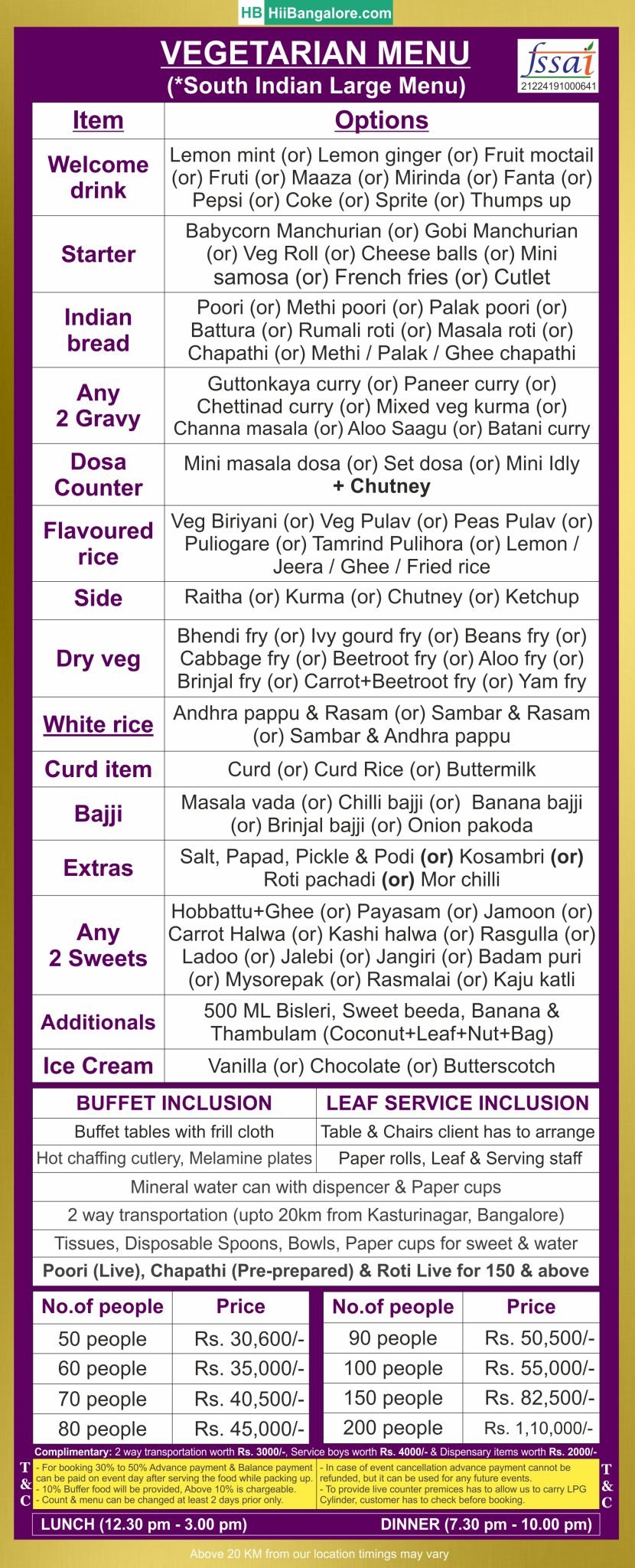 Best Catering Services Near Me in Bangalore | Updated Price List